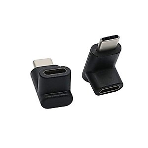 90 Degree Right Angle Type-C Male to Type-C Female Adapter 100W 40G,up and Down 90 Degree Type-c Plug to Jack Expansion Adapter is Suitable for Notebook Computers, Tablet Computers and Mobile Phones