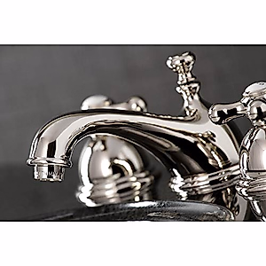 Kingston Brass KS3966AX Restoration Widespread Bathroom Faucet, Polished Nickel, 6.5 x 3.5 x 3.06