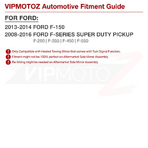 [Switchback White + Amber Sequential Turn Signal LED Strip] For 2008-2016 Ford F250 F350 F450 F550 Super Duty Black LED Towing Mirror Light, Driver & Passenger Side