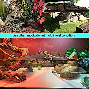 kathson Bearded Dragon Hammock Lounger Reptile Breathable Mesh Hammocks Hanging Vines Plants Tank Accessories Habitat Decor for Lizard Gecko Snake Chameleon Iguana Amphibians(3 PCS)