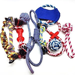 EDS HAMASHIACH Dog Rope Toys for Aggressive Chewers - Set of 10 Durable Dental Dog Chew Toys, Cotton Puppy Teething Chew Tug Toy