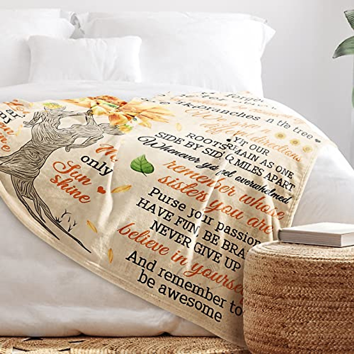 qixnzagr Sisters Gifts from Sister Sister Birthday Gifts from Sister to My Sister Custom Blanket Big Sister Gift Soul Sister Gifts for Women Personalized Throw Blanket 60 inch x 50 inch