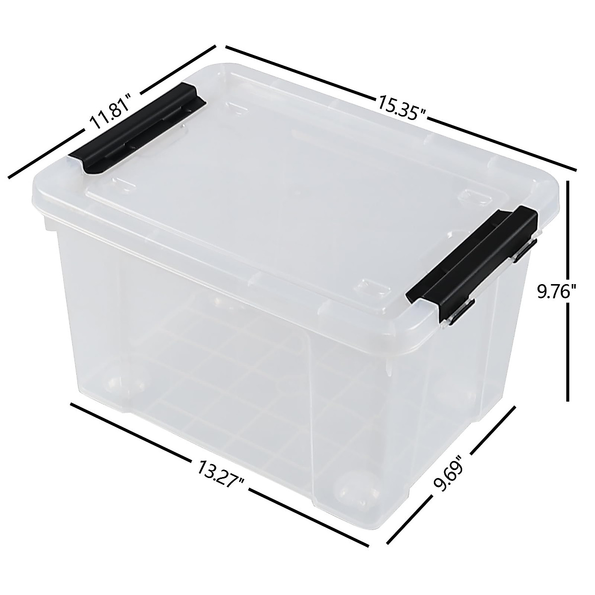 Fiazony 4-Pack 24 Quart Storage Box, Clear Plastic Storage Bin with Wheels