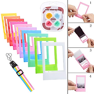 Sunmns Accessories Bundle Kit Set Compatible with Fujifilm Instax Mini 11 Instant Camera, Accessory Include Case, Album, Film Stickers, Desk Frames, Paper Frame, Filters, Strap (Brown)