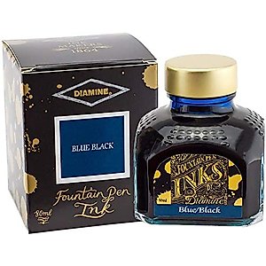 Diamine 80ml Blue/Black fountain pen ink bottle