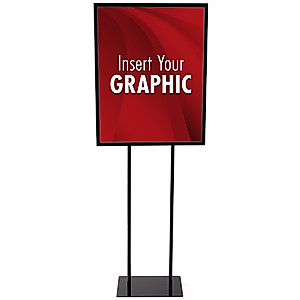 Displays2go 22 x 28 Double-sided Poster Stand, Top Insert Black (TWN2228BK2)