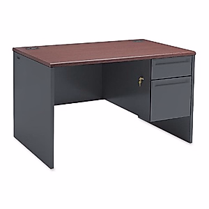 Hon 38251Ns 38000 Series Right Pedestal Desk, 48W X 30D X 29-1/2H, Mahogany/Charcoal