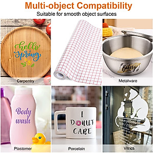 Romeda Transfer Tape for Vinyl 12" X 20 Ft, W/Red Alignment Grid, Transfer Paper Transfer Tape, Vinyl Transfer Tape for Glass, Window, Silhouette Relief, Signs, Artifact Stickers