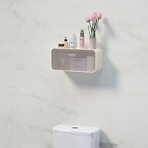 bbveking Over The Toilet Storage, without Drilling or Screwing,Easy Installation.Over toilet Bathroom Organizer Wall Mounting, Space Saver with Lid,Over The Toilet Storage Cabinet (Wall Mount)
