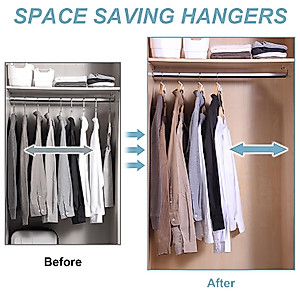 50 PCS Space Saving Hanger - Clothes Hanger Connector Hooks, Stacking Hanger Hooks Space Saver, Plastic Closet Organizers and Storage Hanger Extender for Heavy Duty Cascading Connection Hook (White)