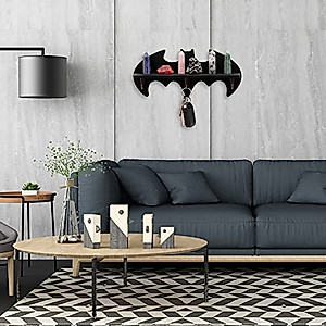 HYLEHE Bat Shelf Crystal Shelf Wall Mounted Floating Shelves-Hanging Floating Wooden Shelves for Goth Home Bedroom or Bathroom-Witchy Room Decor for Crystal Keys