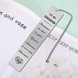 Jzxwan Daughter Gifts from Mom and Dad，Personalized Birthday Graduation Gifts for Daughter, Sometimes You Forget You're Awesome Bookmark for Daughter
