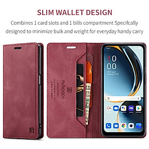 HAII Case for OnePlus Nord N30 5G 2023,PU Leather Folio Flip Wallet Case with Card Holster Stand Kickstand Magnetic Closure Shockproof Phone Cover for OnePlus Nord N30 5G 6.72 inch 2023 (Red)