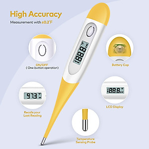 Bundle of Digital Oral Thermometer for Adults, Digital Thermometer for Fever