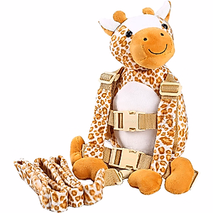 Berhapy 2 in 1 Toddler Leash, Toddler Safety Harness Backpack with Leash, Children's Walking Leash Strap with Backpack, Kid Leash for 1-3 Years Old Boys and Girls (Giraffe)