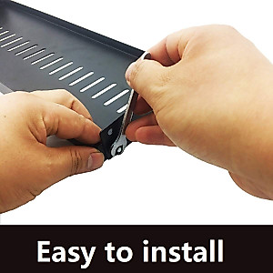 Jingchengmei 2 Pack of 1U Disassembled Vented Cantilever Server Rack Mount Shelf 8" (203mm) Deep for 19" Network Cabinet or Equipment Rack (8V2PC)