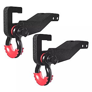 LUYWTE Steel Front Tow Hook Mount Bracket and D-Rings for 2007-2013 Chevy Silverado 1500 D-Ring Shackle Bracket, Tow Hook Bracket Replacement