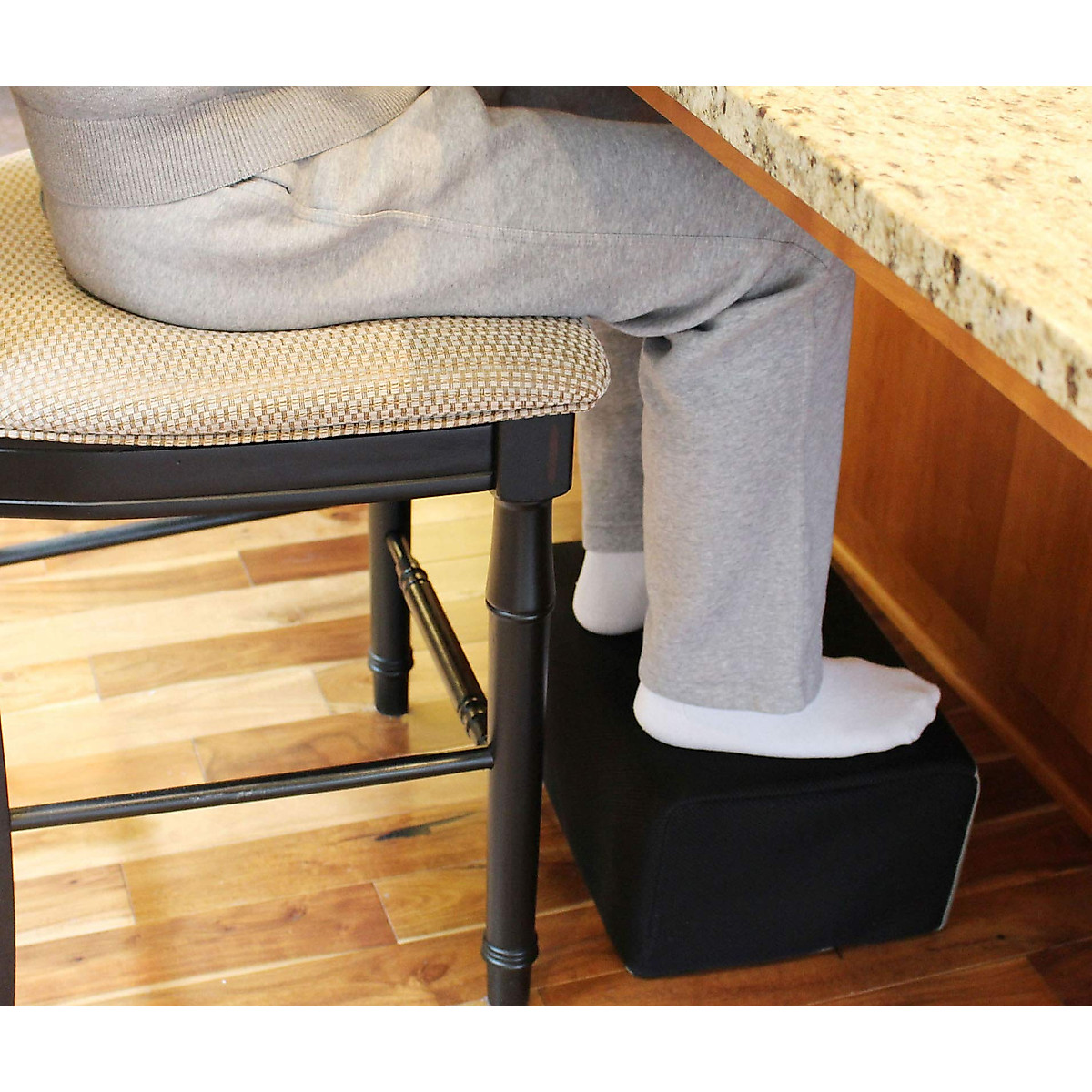 InteVision Extra Large 2-in-1 Footrest for Added Height - Premium Foam Cushion Works Great for Under Desk or bar - Will not Slide on Any Surface (17.5" X 12" x 8")