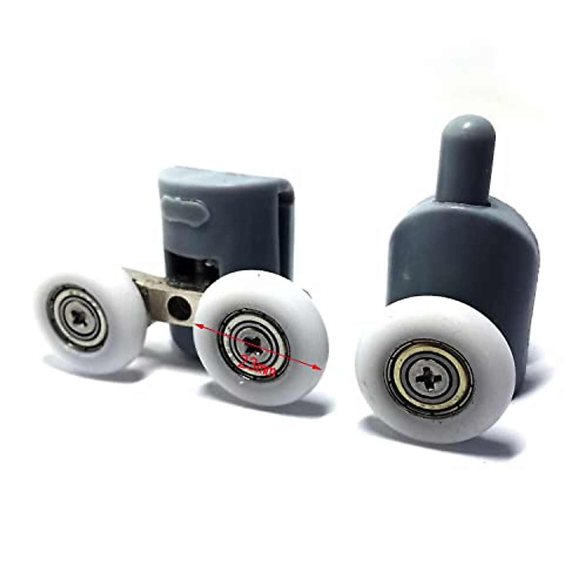 8PCS x Shower Door Rollers(4xTop + 4xBottom),Roller diameter 19 /22/23/25/27mm, For the Bathroom Pan Glass Sliding Door Pulleys/Runners/Wheels,Strong Load-bearing Capacity, Ultra-quiet,CY902AB-8PCS