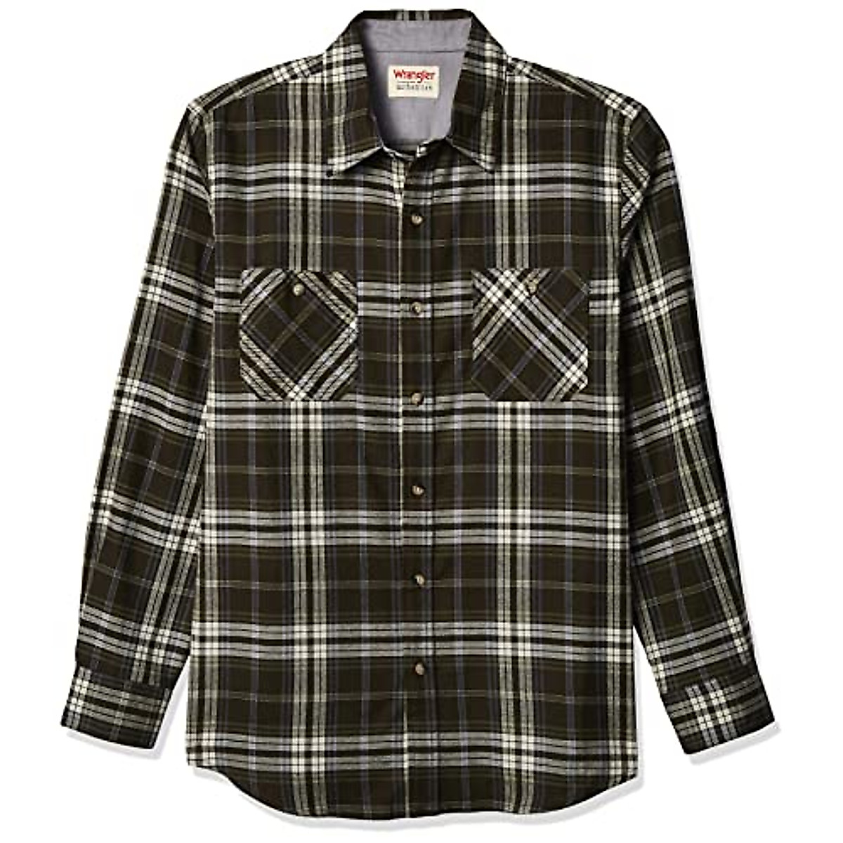 Wrangler Authentics Men's Long Sleeve Flannel Shirt, Rosin, X-Large