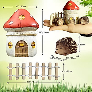 BEZALEL Fairy Garden Accessories Miniatures Fairy House Fairy Garden Kit for Kids Includes Fairy House Mini Hedgehog Fairy Garden Fence, Fairy Garden Kit for Plant Pots Patio Bonsai Terrariums Decor