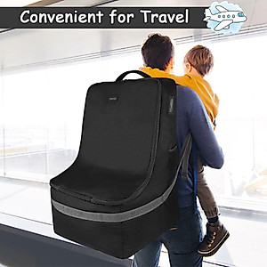 YOREPEK Universal Car Seat Travel Bag Compatible with Chicco,Evenflo,Britax Carseat,Car Seat Bag for Airplane Travel with Shoulder Straps,Airport Car Seat Bag for Kids Airplane Travel(21"x21"x32")