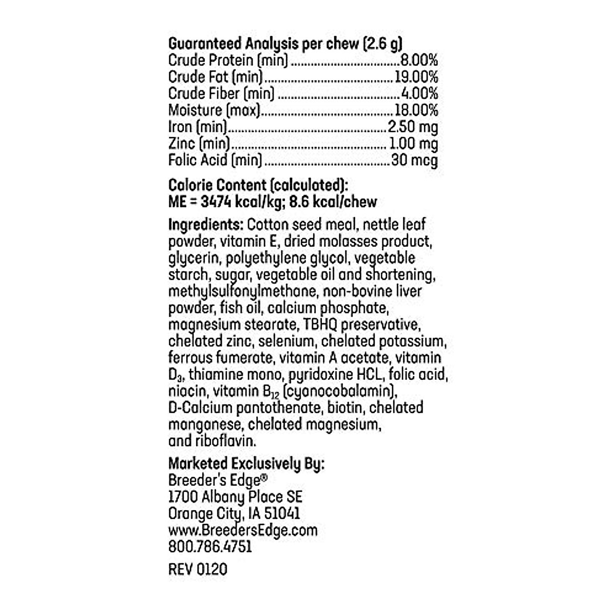 Revival Animal Health Breeder's Edge Oxy Mate- Prenatal Supplement- for Small Dogs & Cats- 60ct Soft Chews