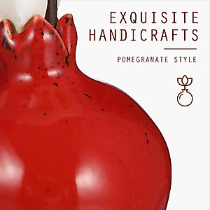 Cabilock Ceramic Flower Vase Red Pomegranate Vase Decoration Small Desktop Art Craft Ornament for Home Living Room Desk TV Cabinet Decoration