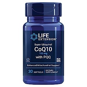Life Extension Super Ubiquinol CoQ10 with PQQ & Shilajit - Gluten Free, Non-GMO – 30 Softgels