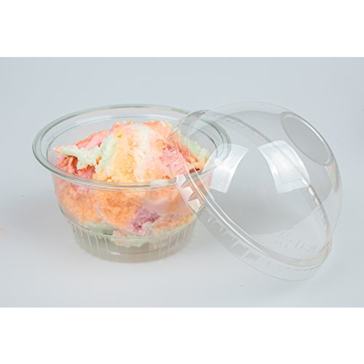 Golden Apple, 8oz-25sets Clear Plastic Cups for Ice Cream, Dessert Cups,Snack Bowl with Dome lids no Hole