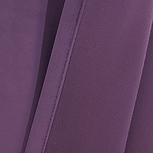 Royal Hotel Bedding Velvet Blackout Curtain Panels Top Rod Pocket Heavyeight, Solid Panels Soft Velvet Window Drapes, Set of 2 Pieces, 63 inches Long Curtains, Velvet Purple