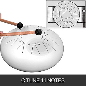 JLDN Steel Tongue Drum 11 Notes, 12 Inches Hand Pan Drums with Mallets Bracket Tonic Sticker Drum Bag Tank Drum Handpan Drum Percussion Instrument for Relax Mind,Pink