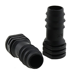 E-outstanding 12Pcs Irrigation Fittings End Plugs POM Plastic End Plugs for 1/2inch Drip Tubing Compatible Drip Sprinkler Systems, Black 16mm