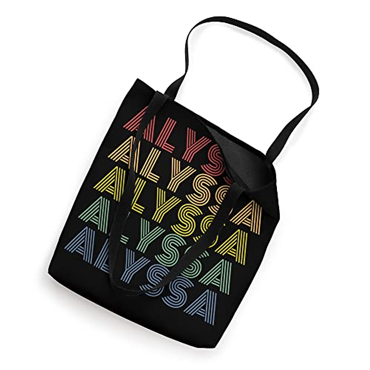 Alyssa Personalized Name Retro 70s Vintage Tote Bag