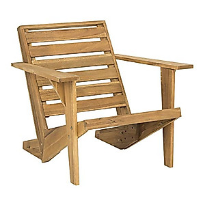 Safavieh PAT6746A Outdoor Collection Lanty Teak Adirondack Side Chair, Natural