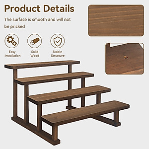 WEWLINE 4 Tier Wooden Display Riser Stand,Cupcake Display Shelf Tabletop Spice Rack for Party,Kitchen,Perfume,Fragrance,Vendors event