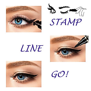 iMethod Eyeliner Stamp 2 Pens Winged Eyeliner Stamp, Perfect Wing Cat Eye Stamp, Long Lasting Liquid Eye Liner, Waterproof & Smudgeproof Makeup