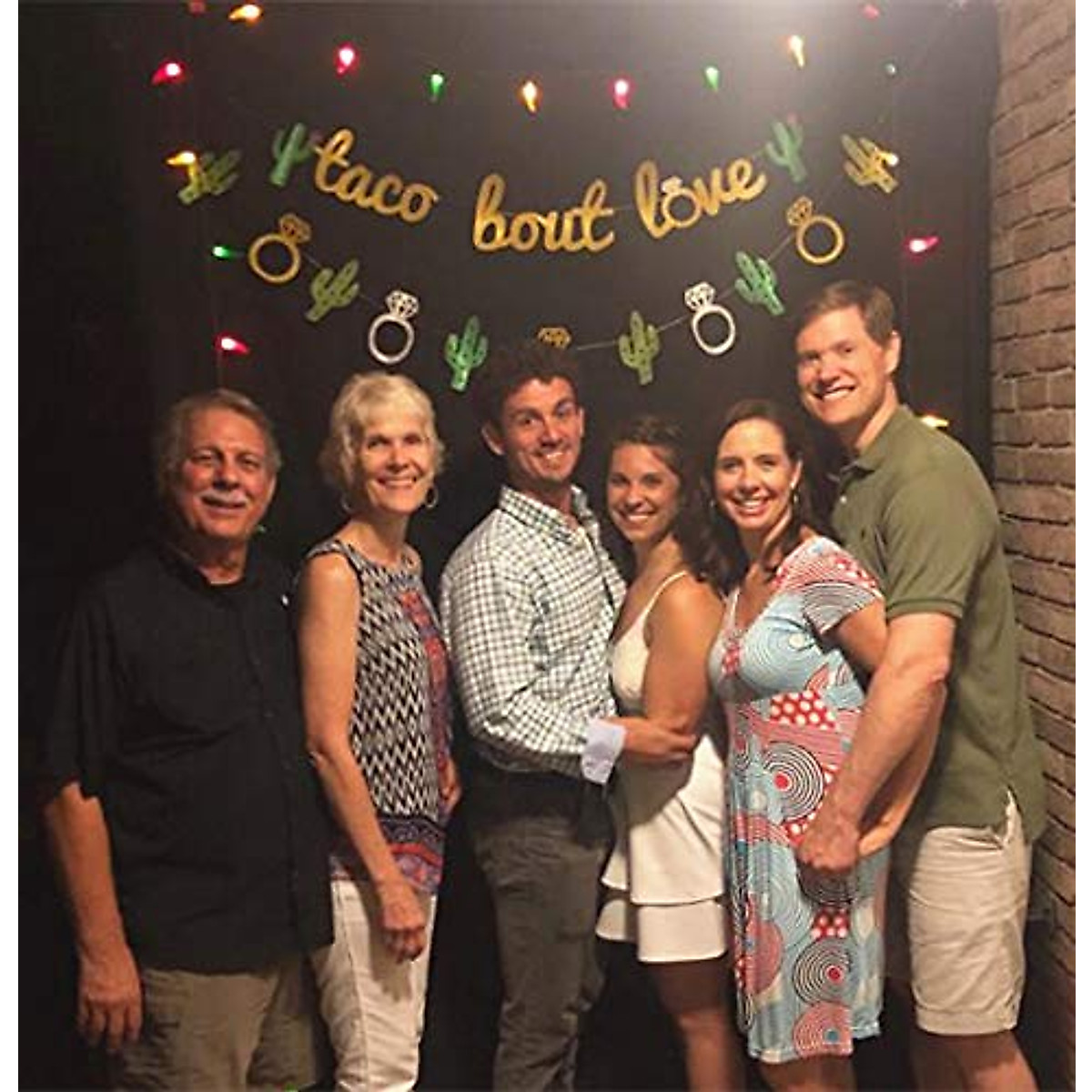 JeVenis Set of 2 Taco Bout Love Banner Taco Party Decoration Taco Banner Fiesta Decor for Fiesta Engagement Party Bachelorette Party or Wedding Shower Banner