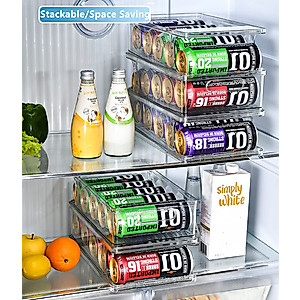 Xicennego 2-Tier Large Stackable Soda Can Organizer for Refrigerator - For Tall Cans of 500ml/17oz - Fridge Can Organizer Dispenser, Beverage Can Holder for Refrigerator, Pantry, Cupboard