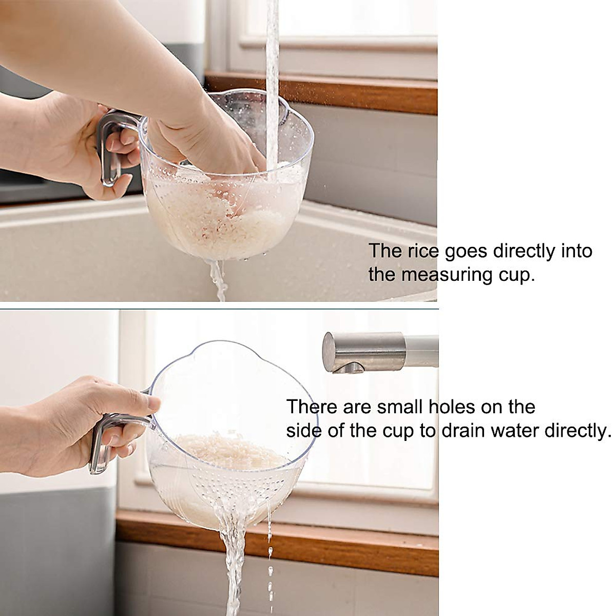 Kitchen Rice Storage Containers - 26Lbs Large Airtight Rice Bucket Grain Storage Bin Cereal Dispenser Container with Measuring Cup -Keep Dry Fresh and Insect Free (Free Silicone Whisk)