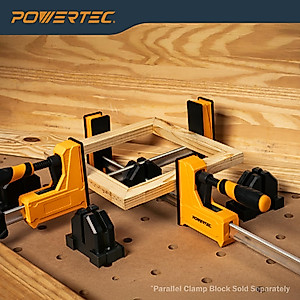 POWERTEC 71602 40-Inch Parallel Clamps for Woodworking | 90 Degree Heavy Duty Steel Bar Jaw Clamp Spreader Tool | 2PK
