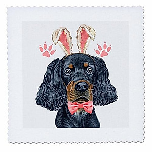 3dRose It's an Easter Bunny and a Gordon Setter Dog for The Dog Lover - Quilt Squares (qs-378944-7)