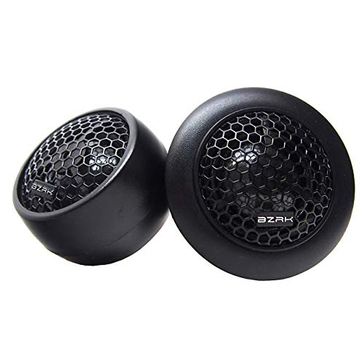 BZRK Audio SQ-T100 1 inch Silk Dome Tweeters for Car Audio (Pair) - 120 Watts Max (Each) - with Bass Blockers and Pods for Flush or Surface Mount