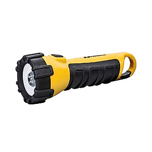 Dorcy 41-2521 Water Resistant Battery Powered Floating LED Flashlight with Carabiner Clip, Ideal for Camping and Outdoors, Bright Yellow