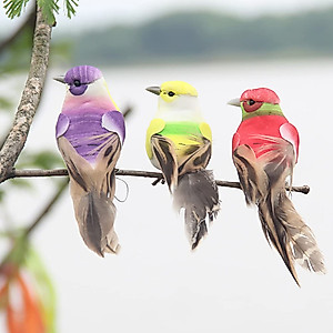 MAOMIA 12 Pcs Artificial Simulation Foam Bird Mini Feather Birds Ornaments DIY Craft for Home Garden Wedding Decoration Party Accessories