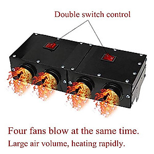 MACHSWON Car Heater Kit High Power Fast Heating Fan Defrost Defogger For Automobile Windscreen Winter Windshield Defogger Defroster 12V 500W