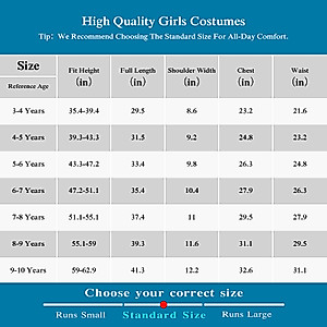 JOURPEO Girls Dress Puff Sleeve Princess Costume Dress Up Fancy Halloween Christmas Cosplay Party Costume (First Purple, 3-4 Years)