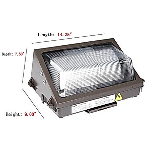 Light in Depot Photocell Dusk to Dawn 60w LED Wall Pack Area Light 5000K Daylight 6750Lm, AC120-277V Outdoor Security Lighting, Waterproof IP65, TUV/DLC Listed (60w, 4 Pack)