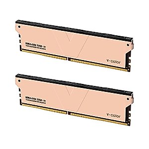 V-Color Skywalker Plus DDR4 64GB (32GBx2) 4266MHz (PC4-34100) CL19 Gaming Desktop Ram Memory Hynix IC Dual Rank 1.5V - Golden (TO432G42D819CSGAKK)