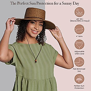 San Diego Hat Company Women's 4-inch Brim Ultrabriad Sun Hat with Adjustable Chin Cord, Brown, One Size